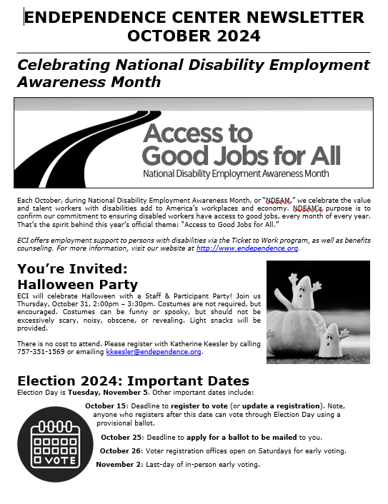 October 2024 Newsletter - Endependence Center