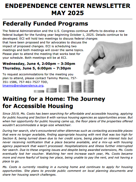 May 2025 Newsletter - Endependence Center